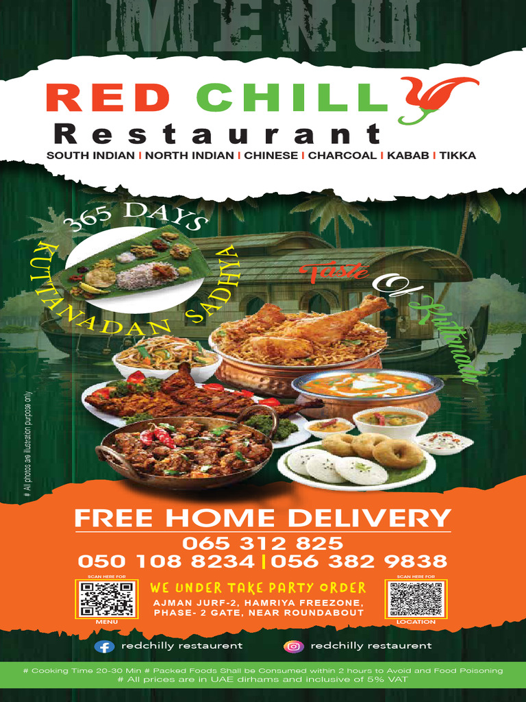 Kuttanadan Restaurant Menu Ajman | PDF | Kebab | Curry