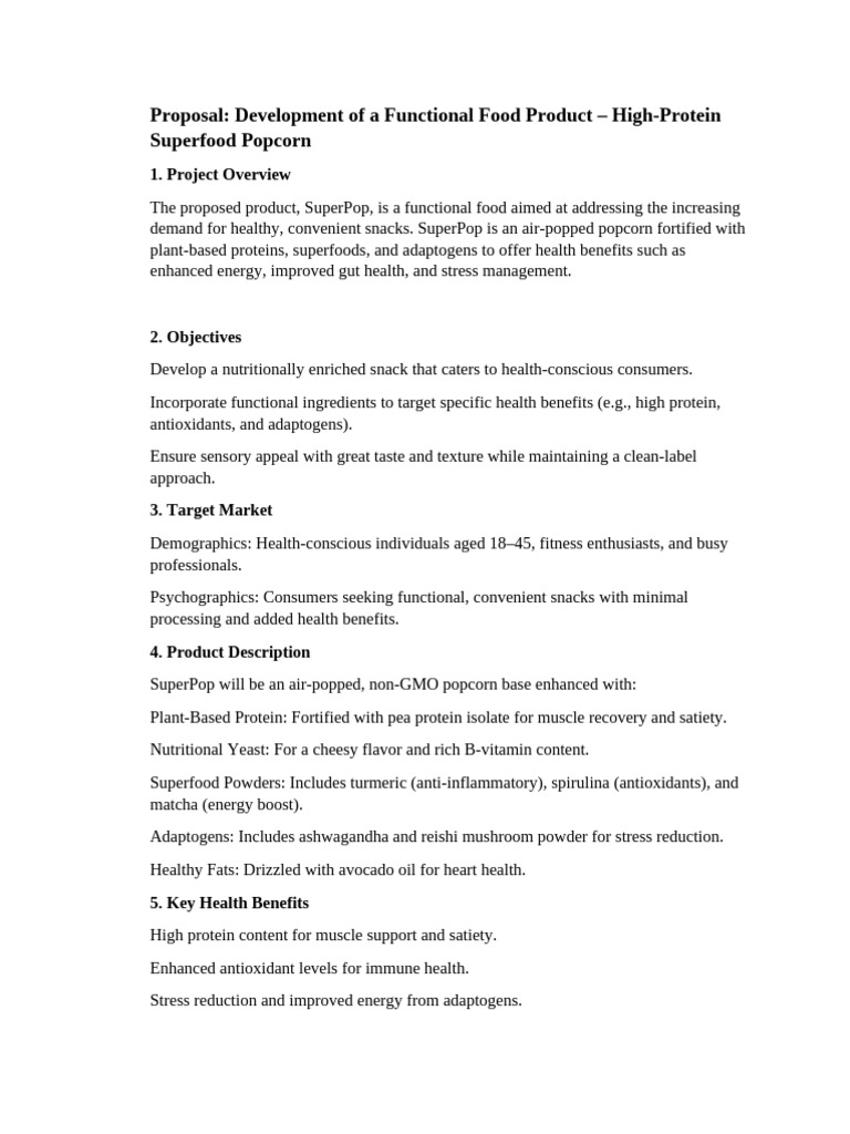 Proposal of F. Food | PDF | Foods | Taste