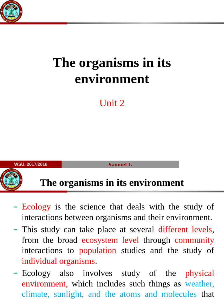 Unit 2 General Ecology | PDF | Foraging | Natural Selection