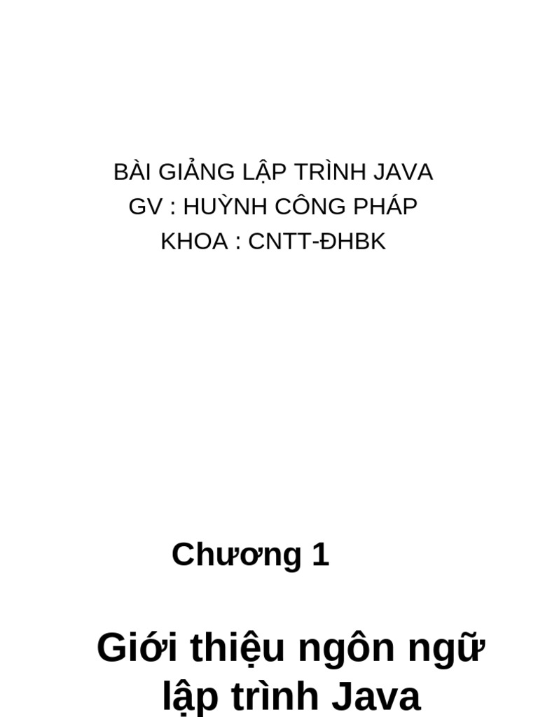 Lap trinh JAVA - Huynh Cong Phap | PDF