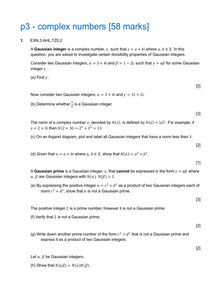 p3 - complex numbers | PDF | Circle | Area