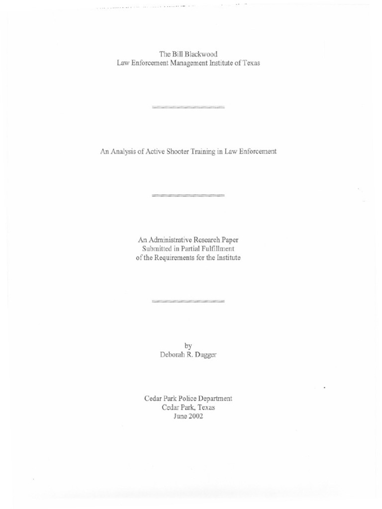 An analysis of active shooter training in law enforcement | PDF