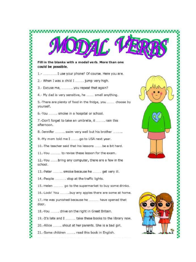 Modal Verbs Sheet. | PDF