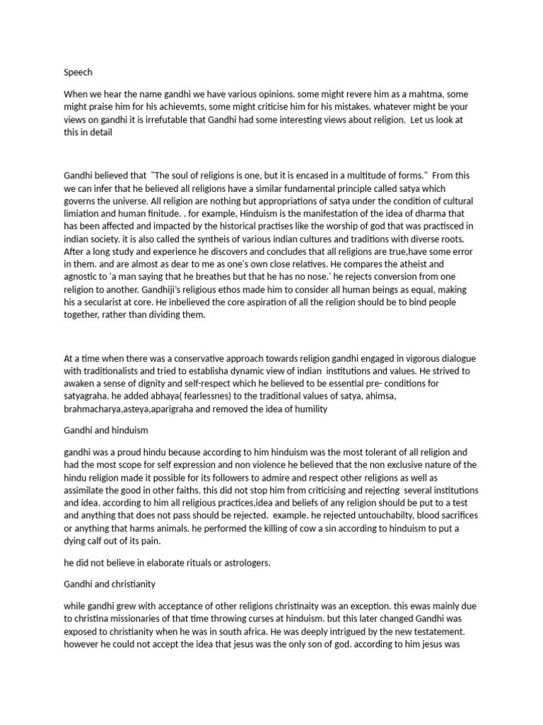 SEM 1 - CIA 1 - POLSCI (Gandhi and Religion PPT) | PDF | Nonviolence | Mahatma Gandhi