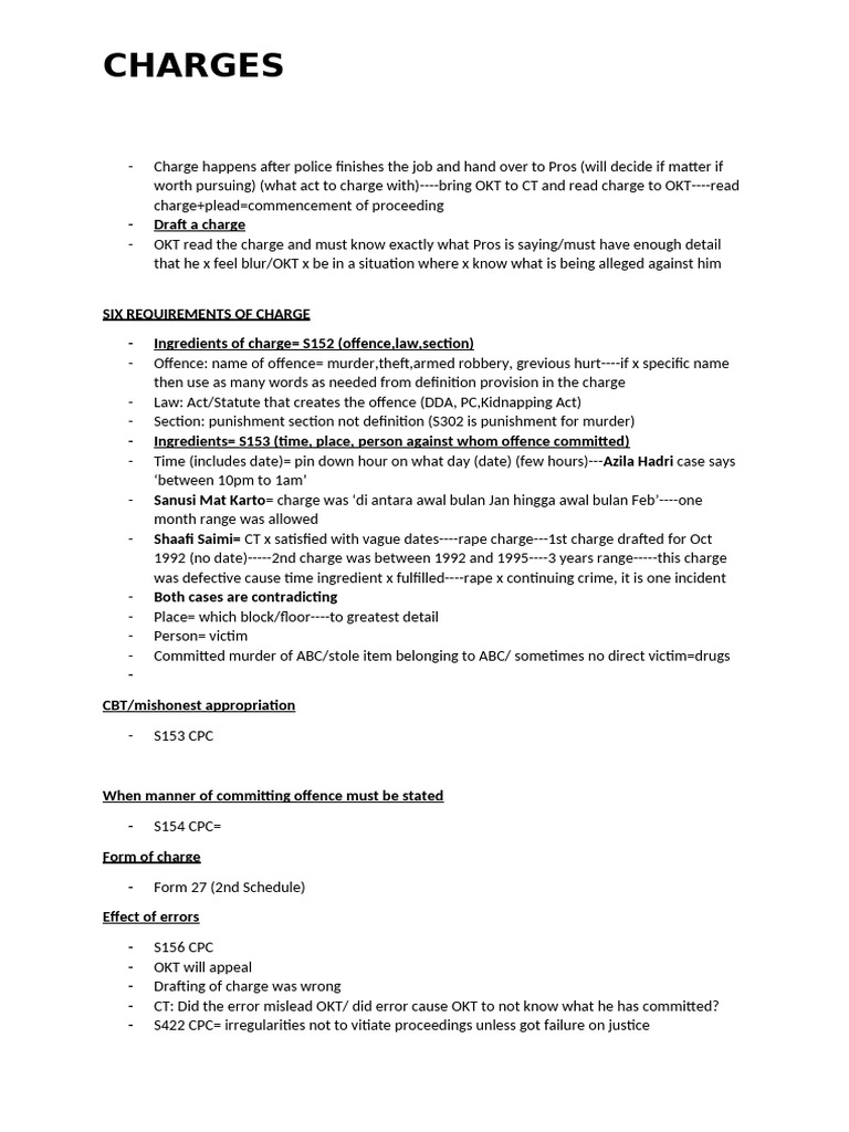 CHARGES | PDF | Robbery | Theft