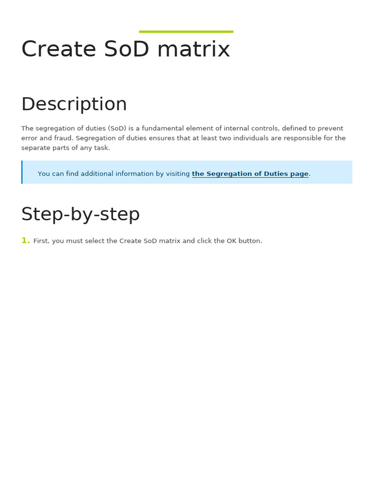 Create Sod Matrix | PDF