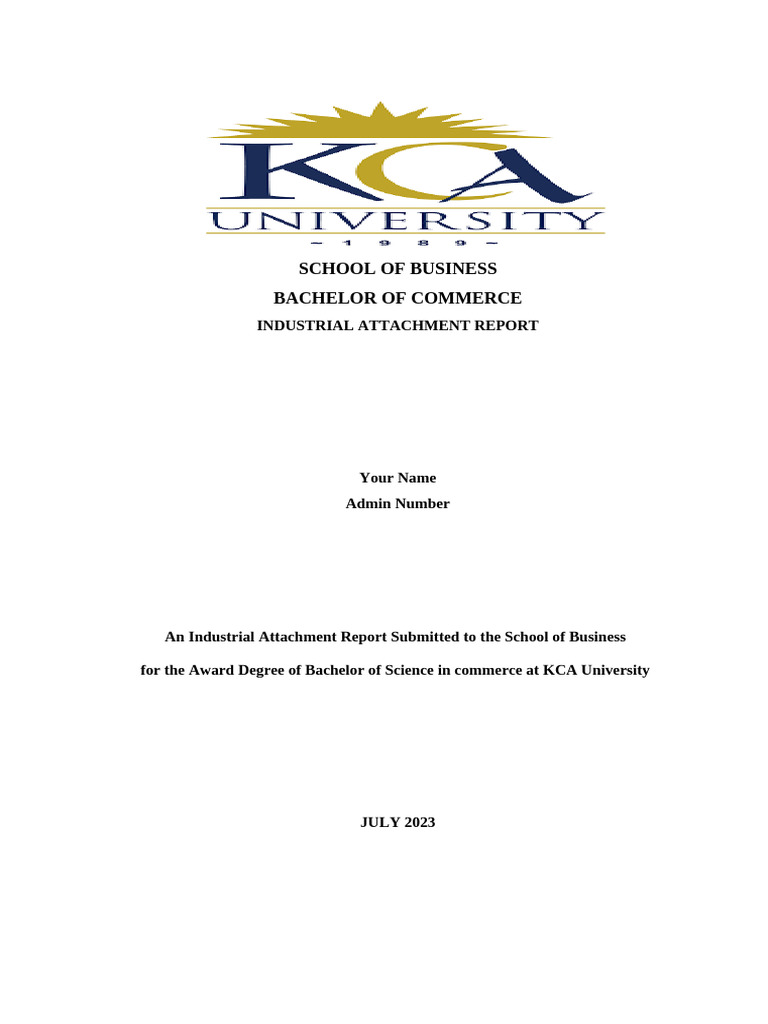 Industrial Attachment Report Overview | PDF | Attachment Theory ...