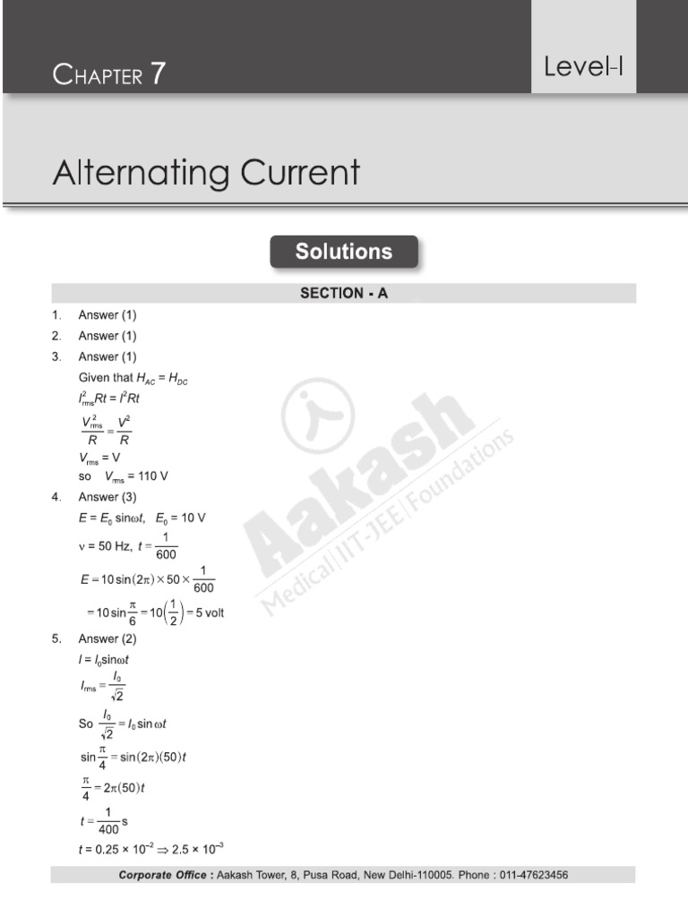 CLS MED 24 25 XII Phy Package 3 Level 1 Chapter 7 | PDF
