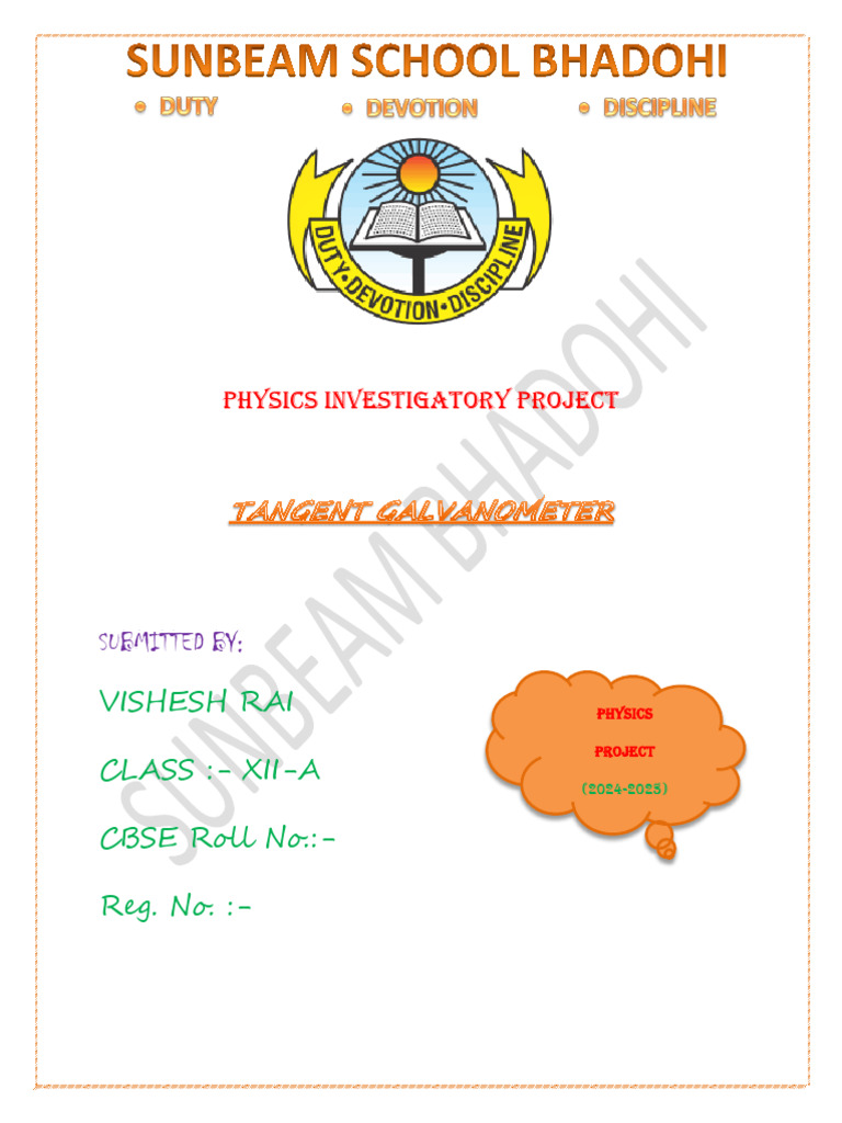 Physics Investigatory Project | PDF | Earth's Magnetic Field ...