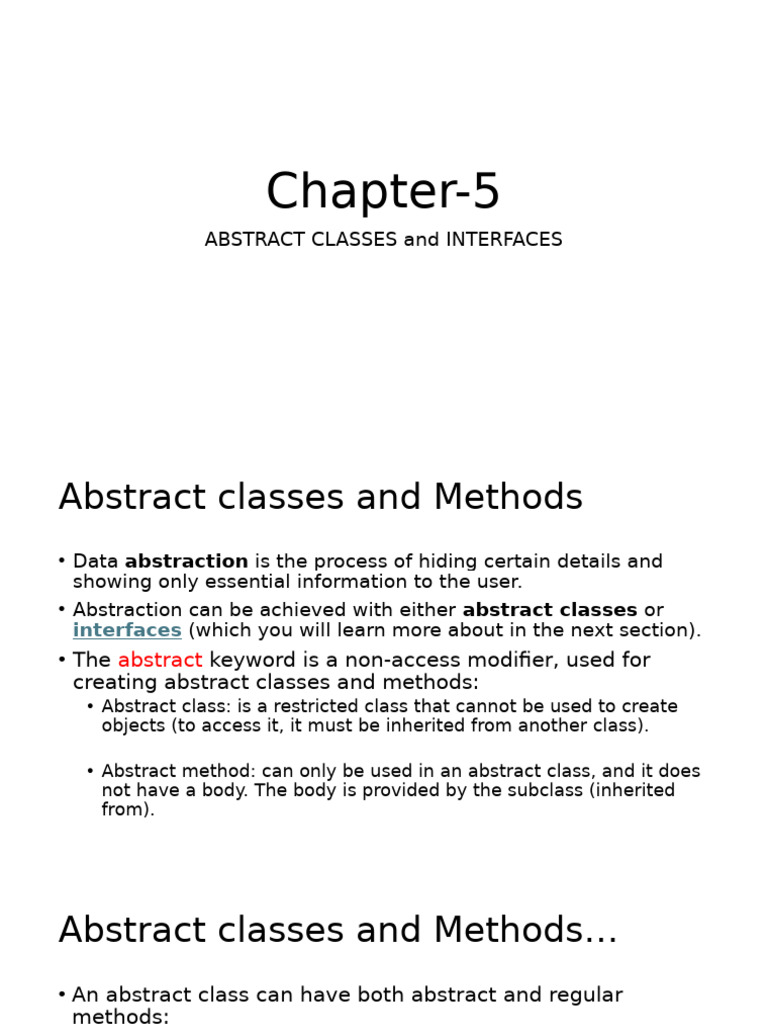 Java Abstract Classes and Interfaces Guide | PDF | Class (Computer Programming) | Method ...
