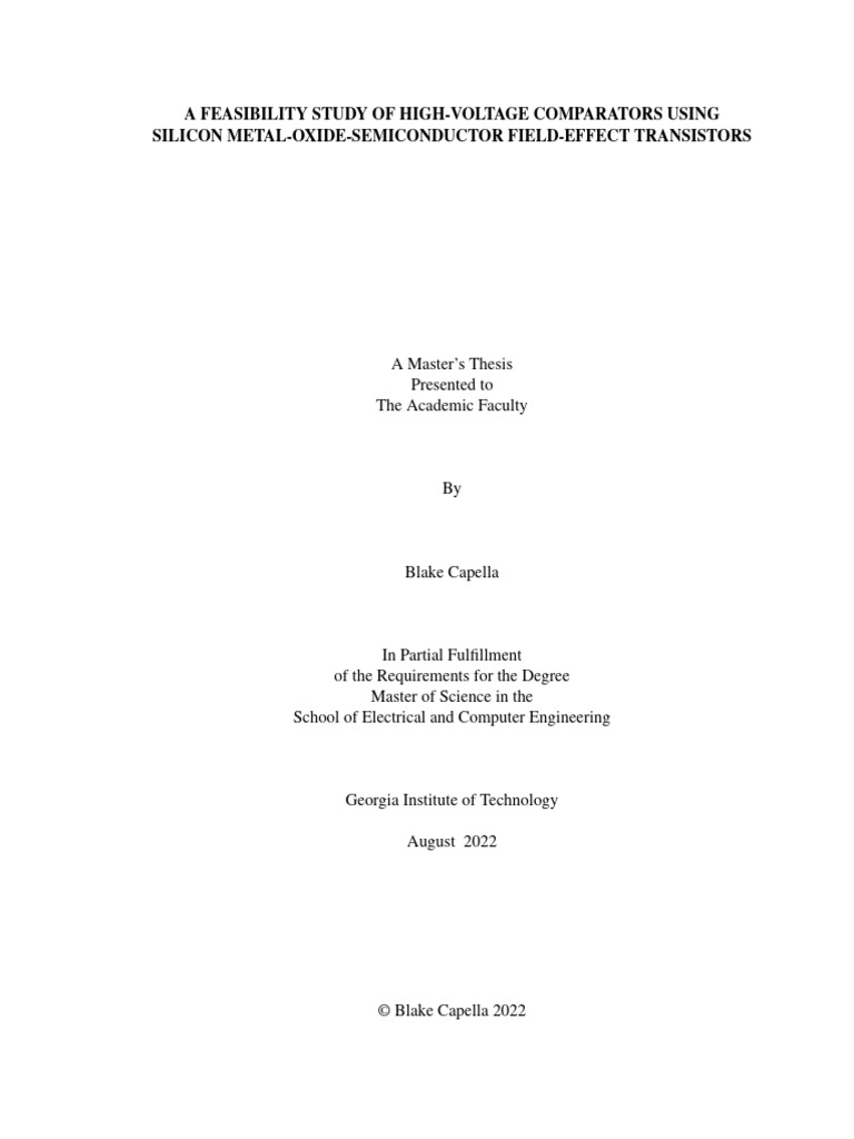 Capella Thesis 2022 | PDF | Transistor | Electronic Circuits