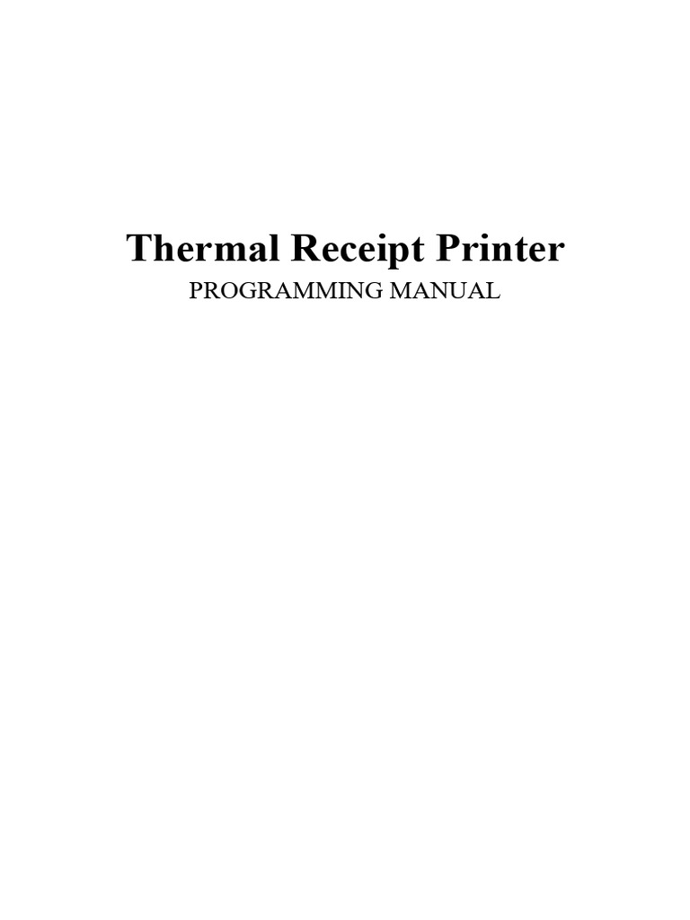 Thermal Receipt Printer Command Manual | PDF | Ascii | Printer (Computing)