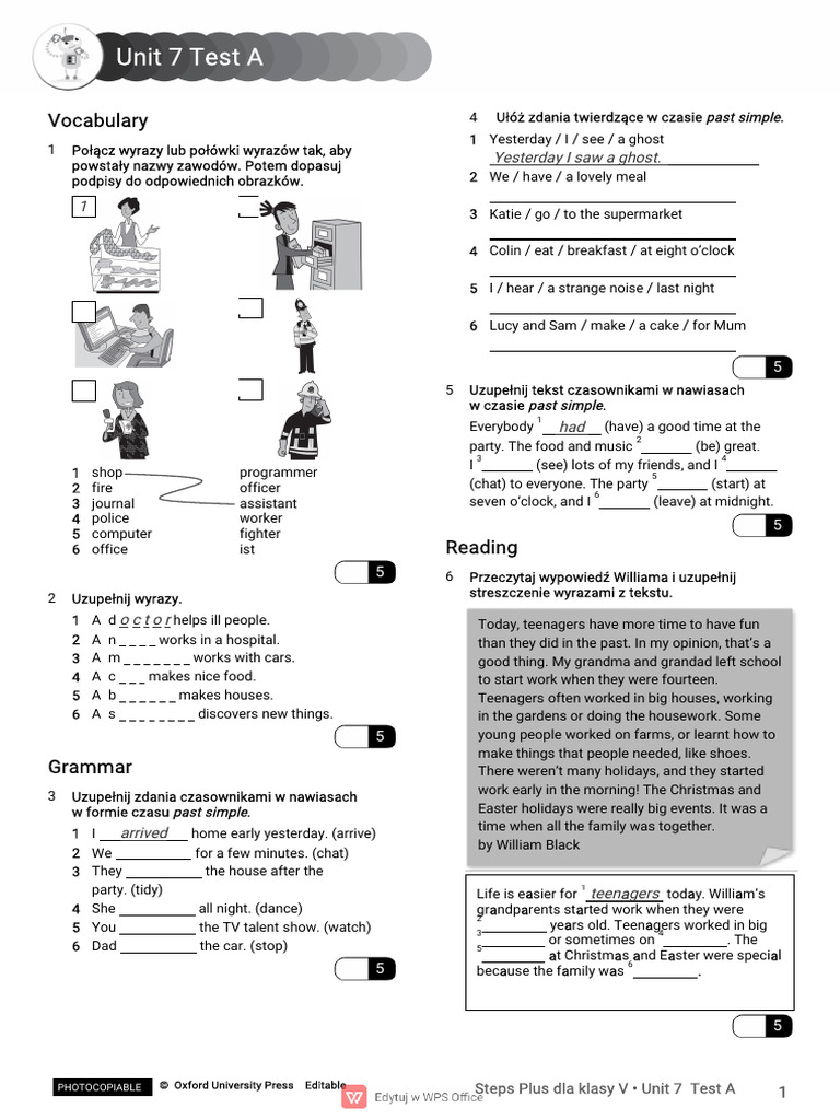 Steps Plus Dla Klasy v U7 a (1) | PDF