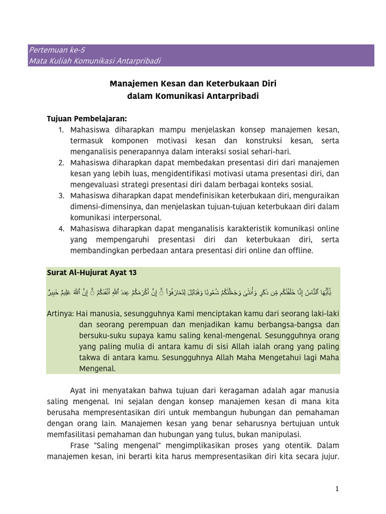 Manajemen Kesan | PDF