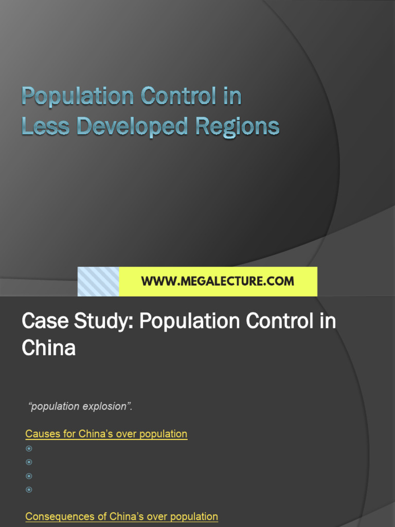 Population Control in Less Developed Regions | PDF | Economies