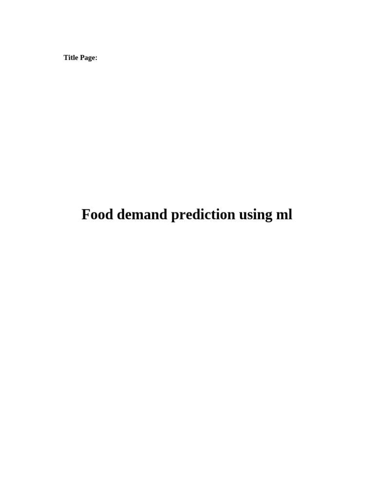 Food Demand Prediction Using AI | PDF | Support Vector Machine ...