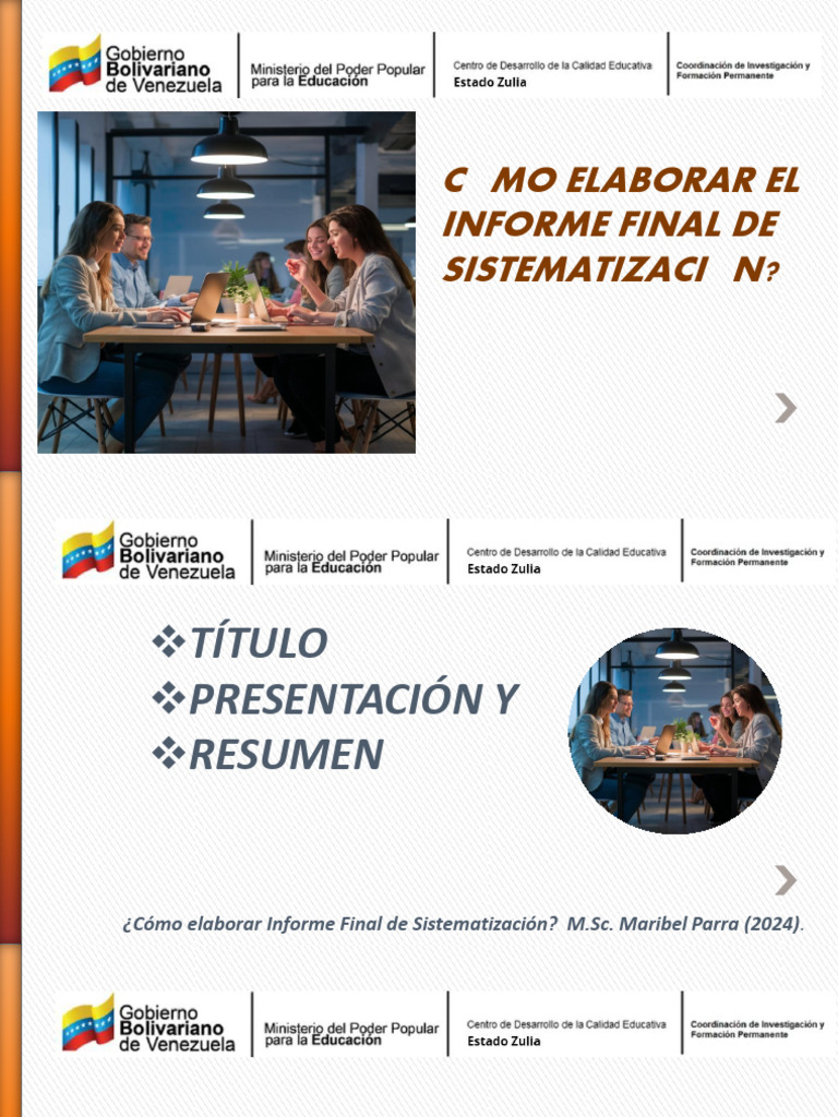 Como elaborar Informe Final de Sistematizacion | PDF