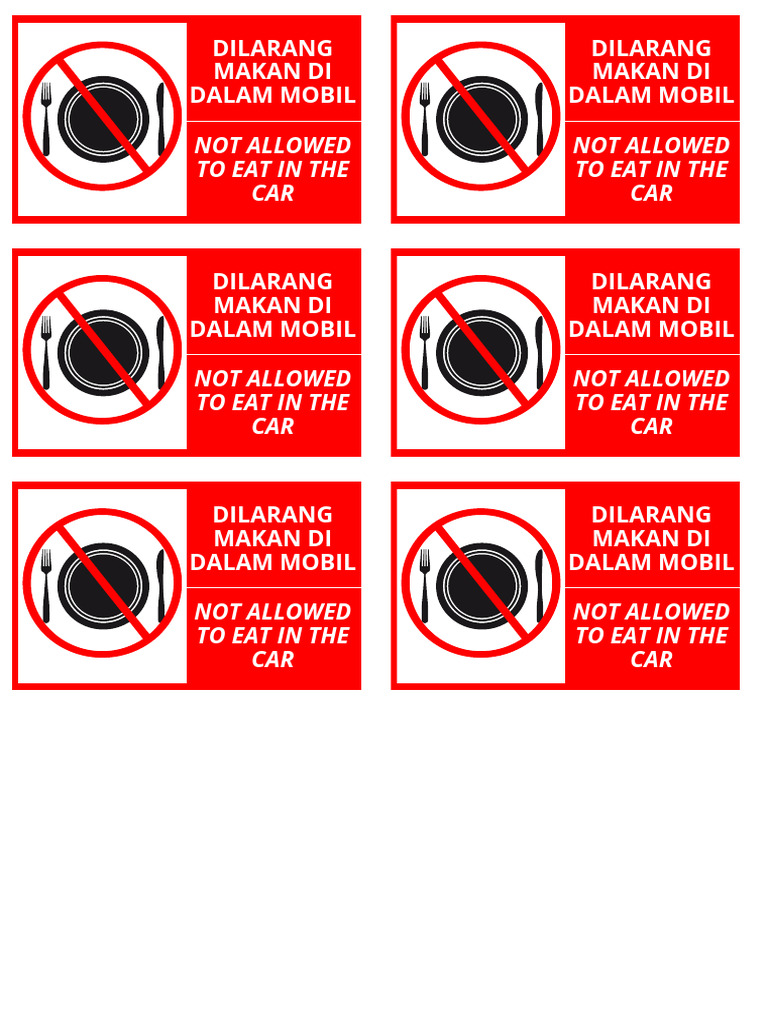 Larangan Makan di Dalam Mobil | PDF