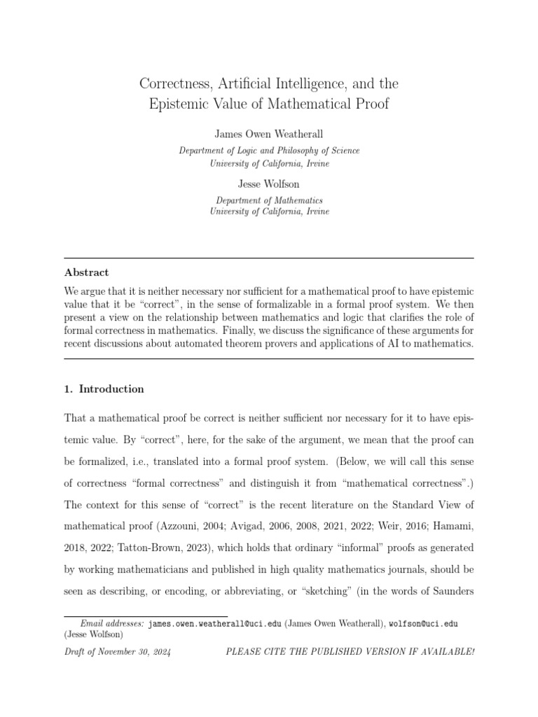Philosophy Epistemic_Value_of_Proof | PDF | Mathematical Proof | Theorem