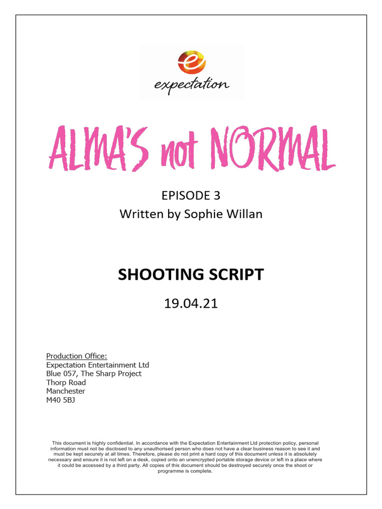 Almas Not Normal s1 Ep3 Sophie Willan | PDF