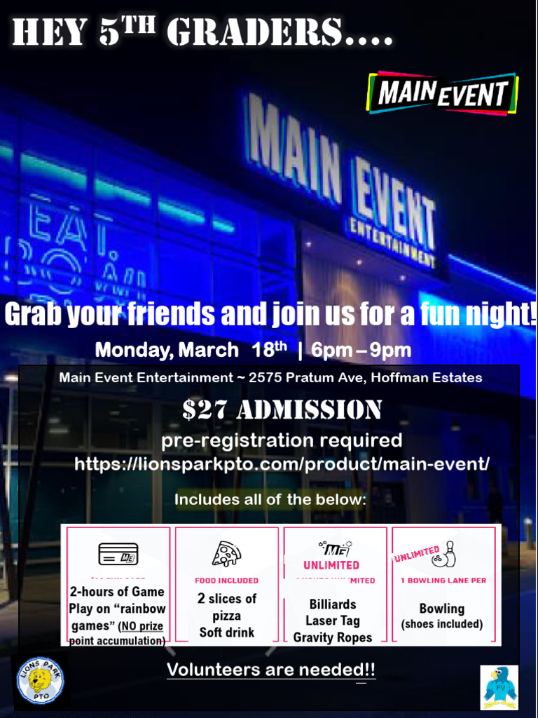 Main Event Flyer - 5th Grade | PDF