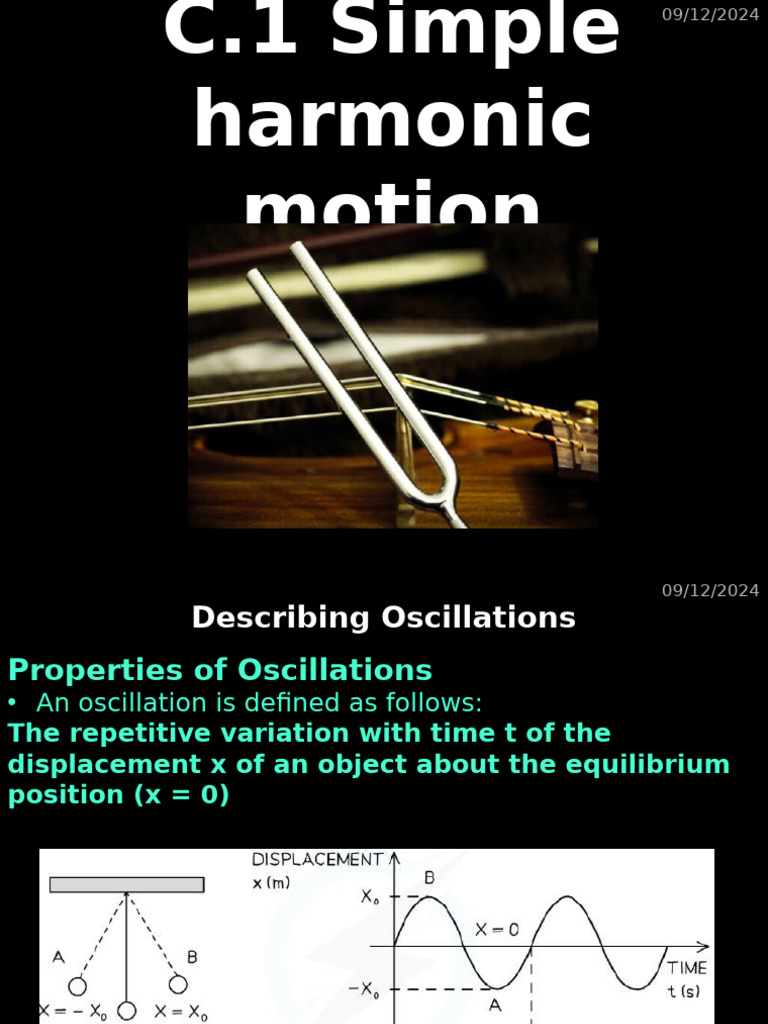C.1 Simple Harmonic Motion | PDF | Oscillation | Frequency
