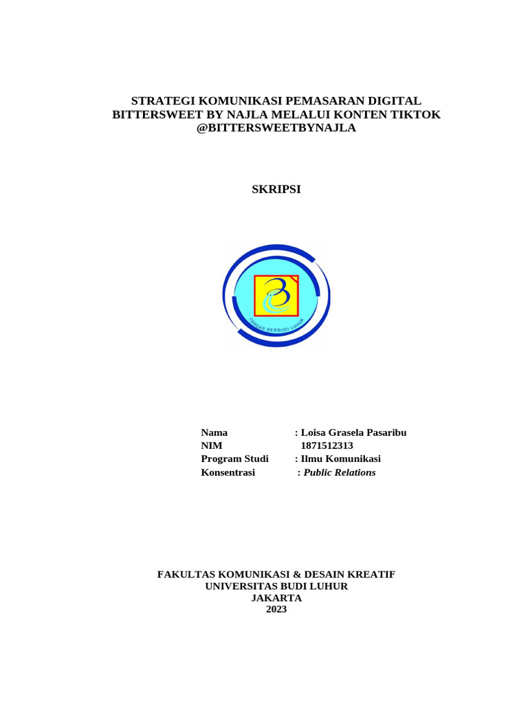 Bukti Kinerja Bimbingan TA - Loisa Grasela Pasaribu | PDF