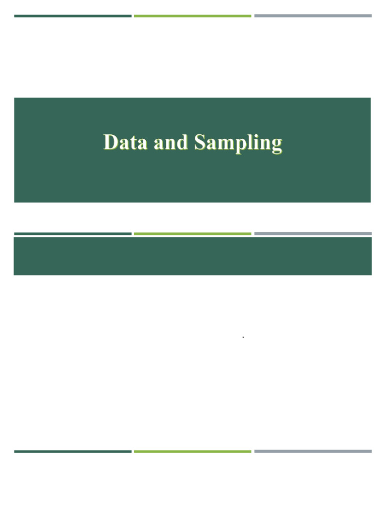 Week 2.3 Data and Sampling | PDF | Sampling (Statistics) | Applied Mathematics