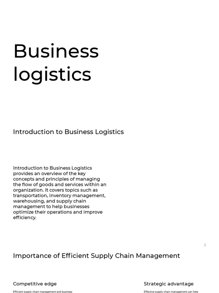 Logistics | PDF | Logistics | Supply Chain