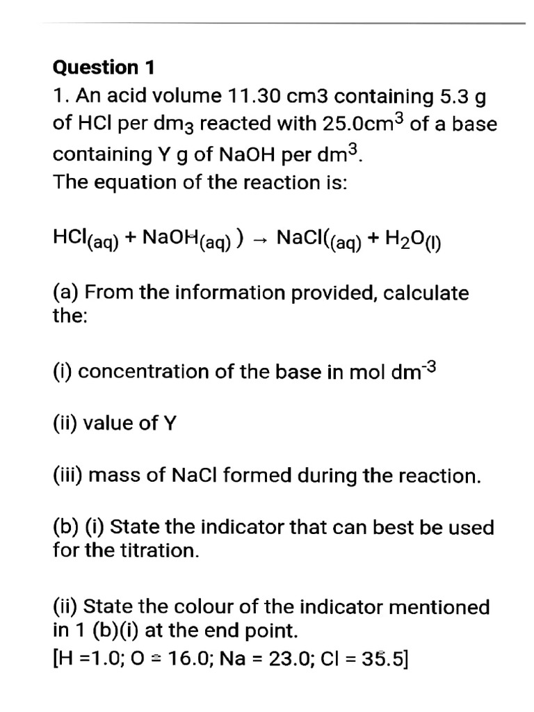 Gce Chem Prac q1 | PDF