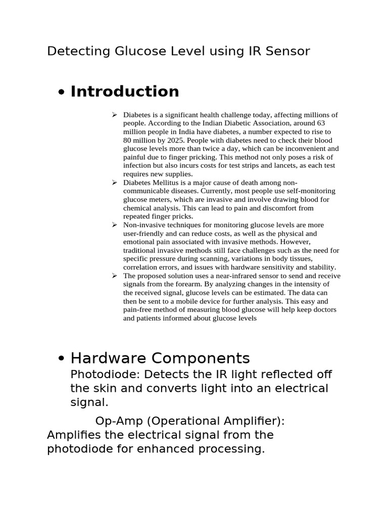 Non-Invasive Glucose Monitoring System | PDF | Diabetes | Infrared