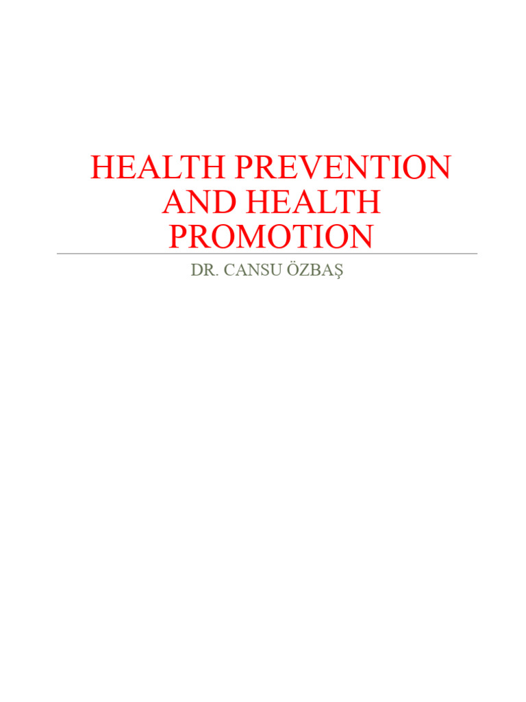Prevention and Promotion, 2024 | PDF | Preventive Healthcare ...