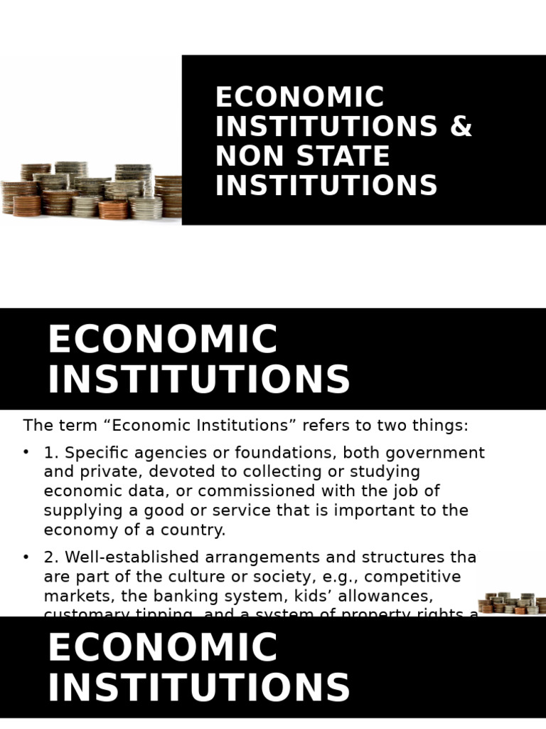 10.PPT Ucsp Q2 Economic Non-State Institutions | PDF | Market (Economics) | Stocks