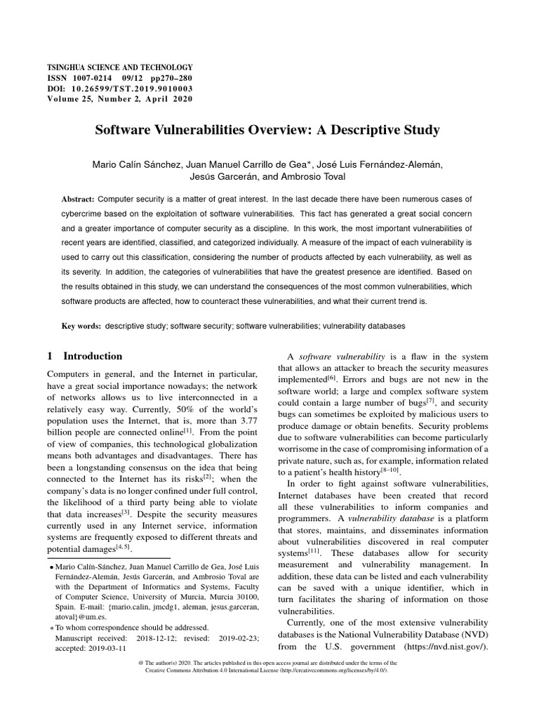 Software_vulnerabilities_overview_A_descriptive_study | PDF | Vulnerability (Computing ...