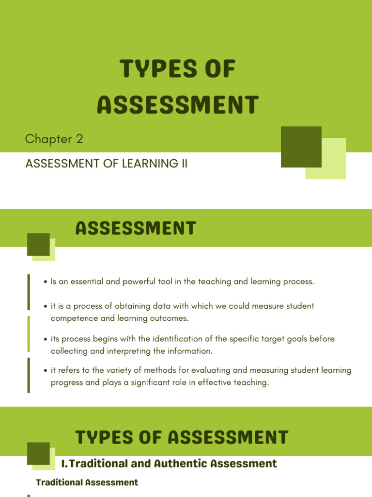 Types of Assessment | PDF | Educational Assessment | Learning