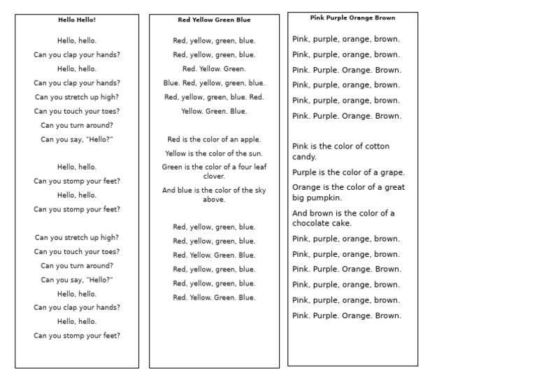 colour s song | PDF | Red | Color