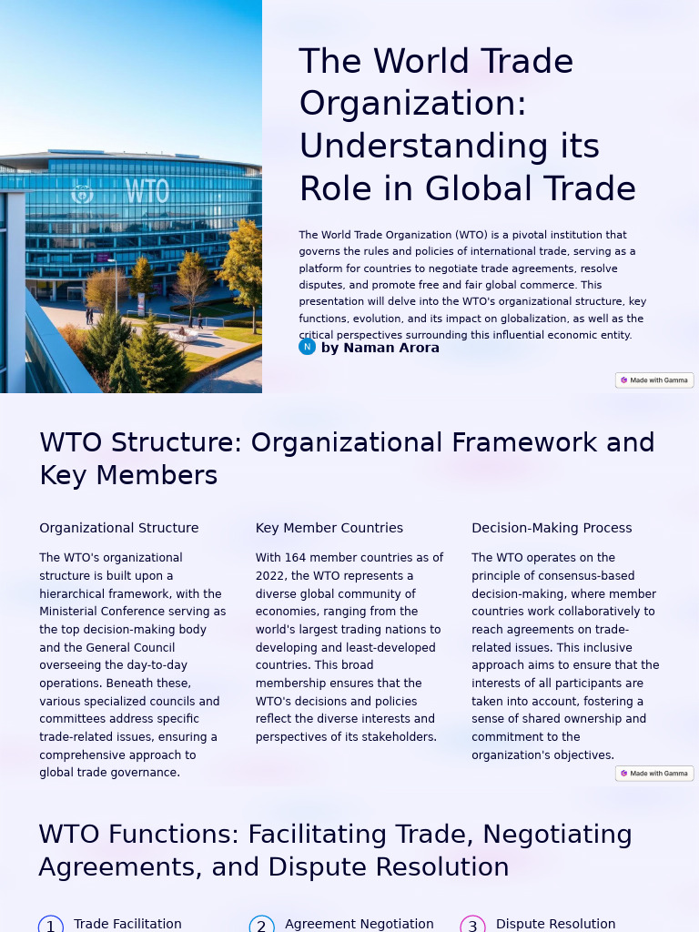 The World Trade Organization Understanding Its Role in Global Trade 2 | PDF | World Trade ...
