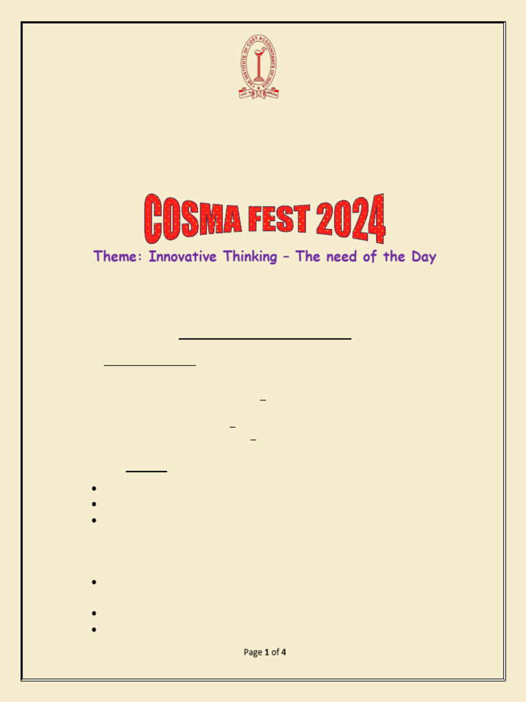 Events Rules & Regulations 2024 | PDF | Economies