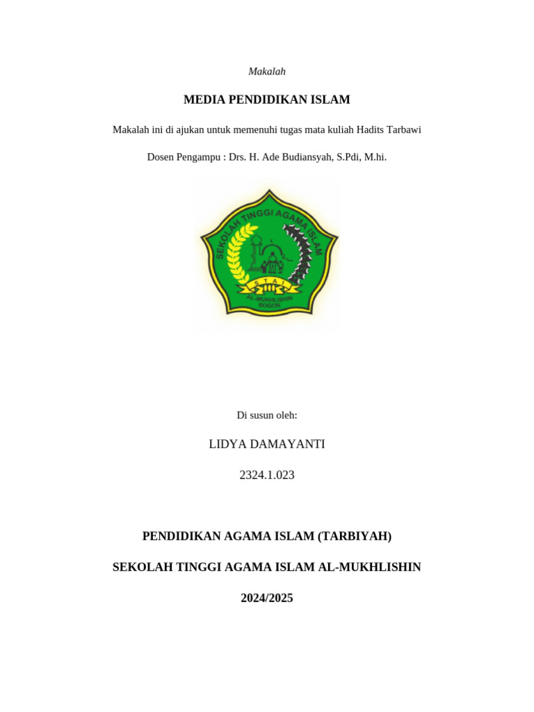 makalah hadits tarbawi_Lidya Dy | PDF