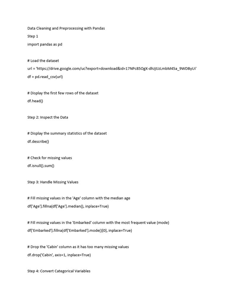 datacleaning.py | PDF | Mode (Statistics) | Data Set