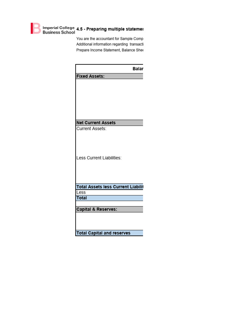 Financial Statements Preparation Guide | PDF | Balance Sheet | Equity ...