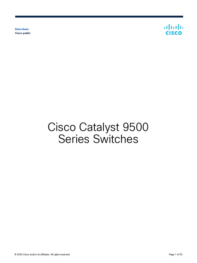 Nb-06-Cat9500-Ser-Data-Sheet-Cte-En Catalyst 9500 Series Models | PDF ...