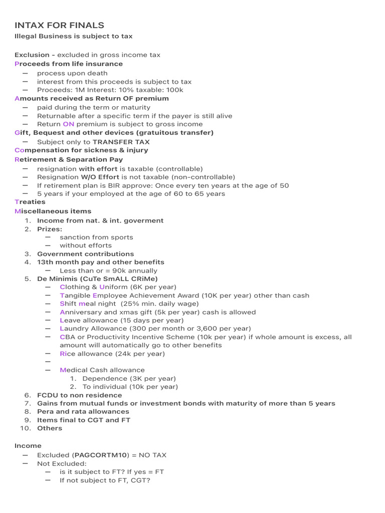 Intax for Finals | PDF | Taxes | Gross Income