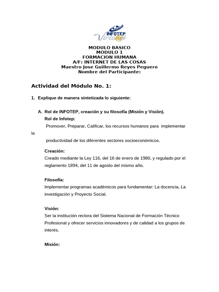 Actividad Módulo 1 Formación Humana - No Name | PDF | Comunicación | Motivación