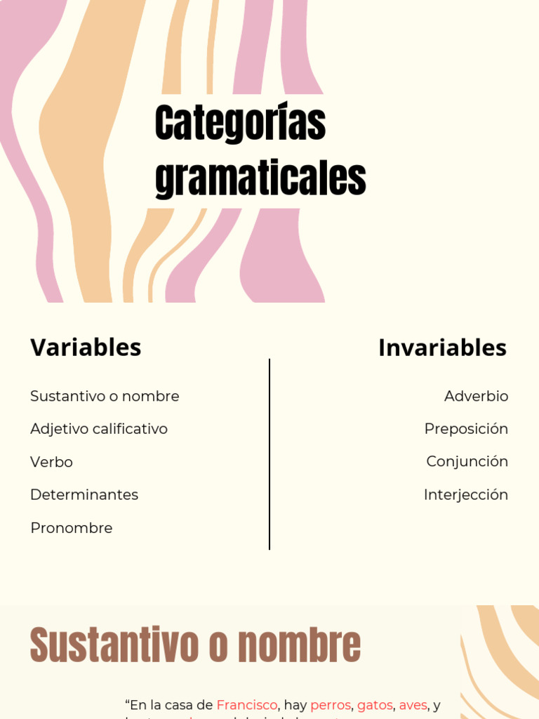 Categorías Gramaticales | PDF | Sustantivo | Verbo