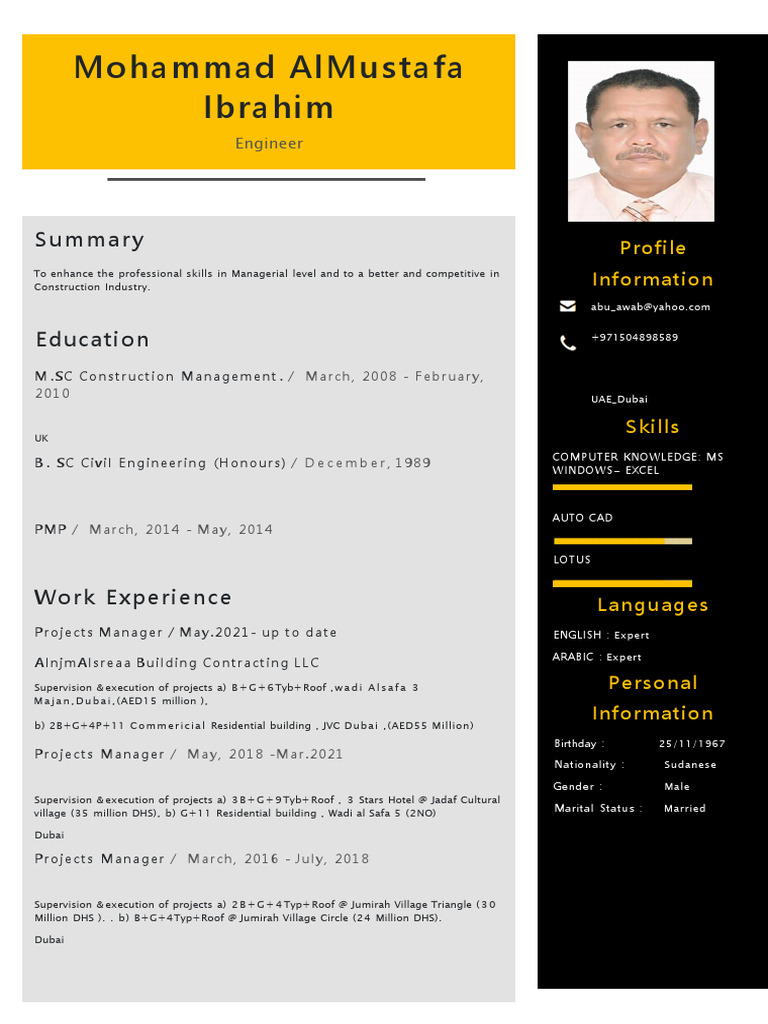 Eng Mohammed Almustafa updated CV-UK1 | PDF | United Arab Emirates