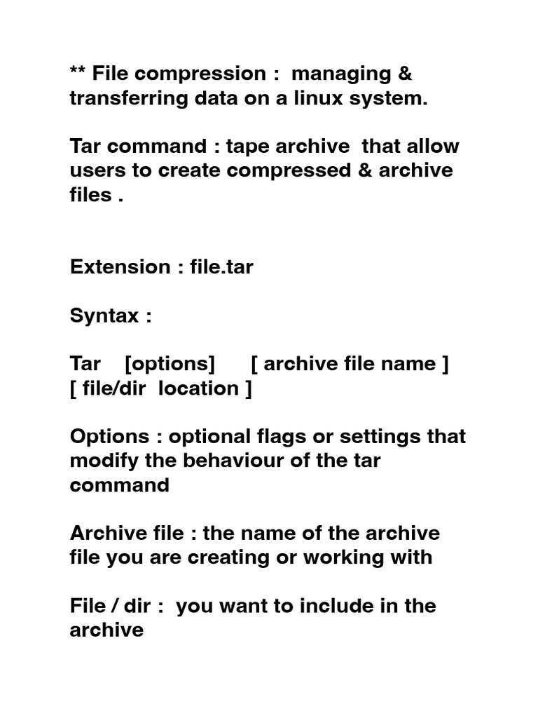 Tar Linux | PDF