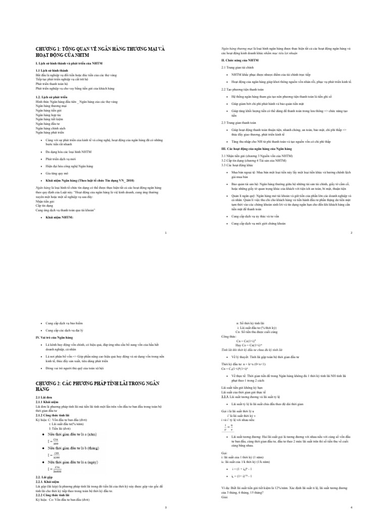 Đề Cương NHTM | PDF