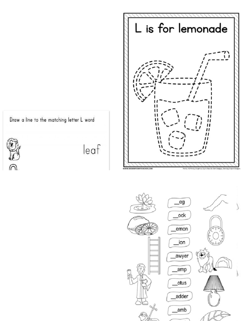 L Letter Worksheet | PDF