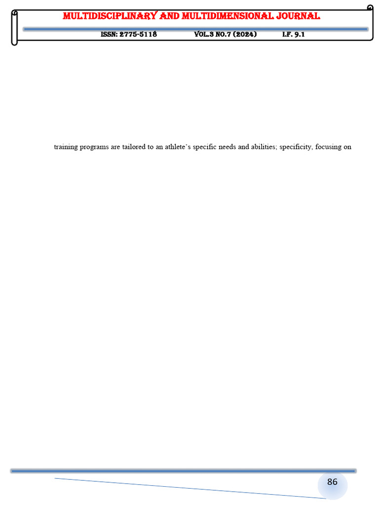 Multidisciplinary and Multidimensional Journal: Principles of Sports ...